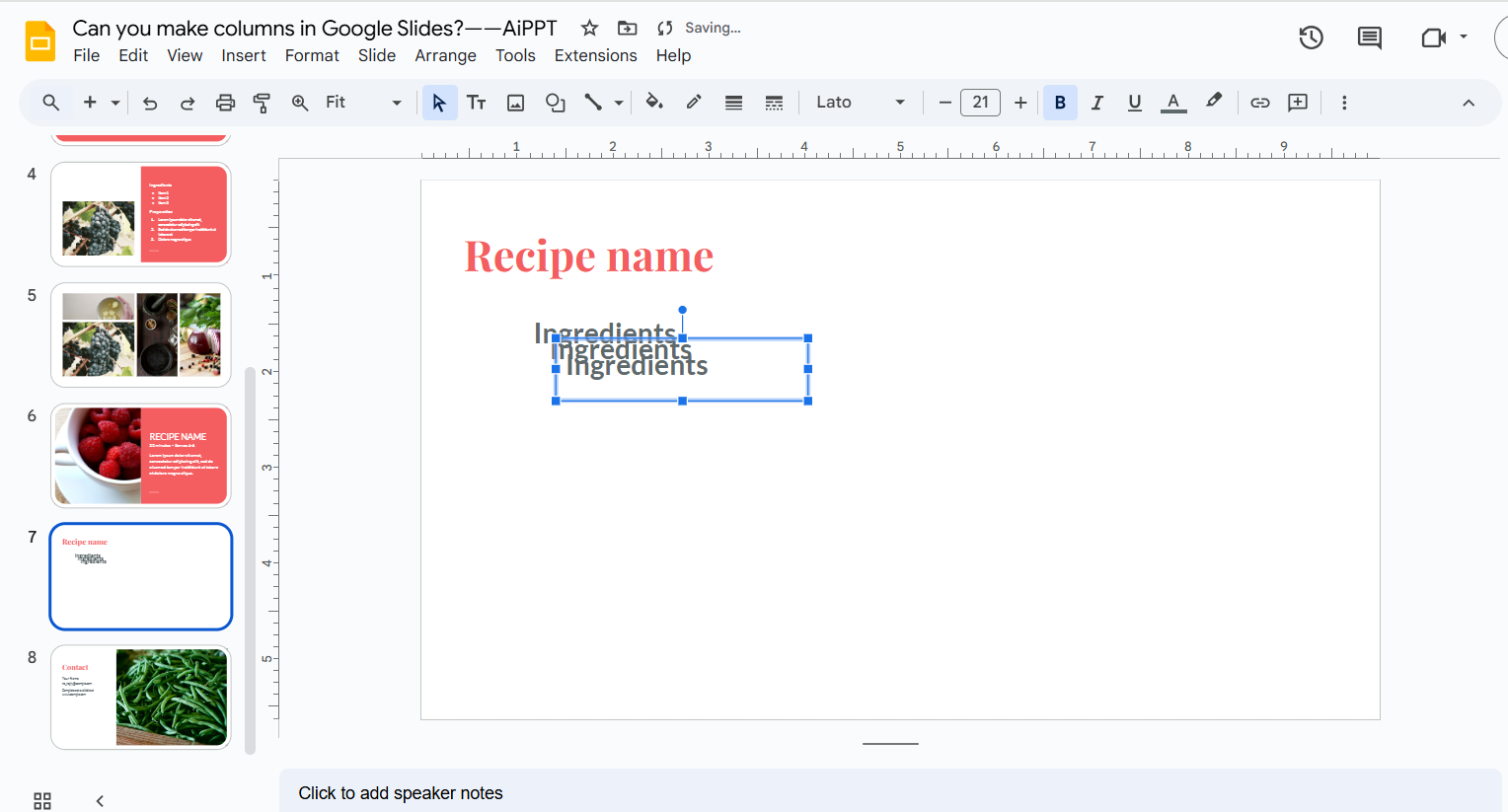 Can you make columns in Google Slides? - AiPPT.com