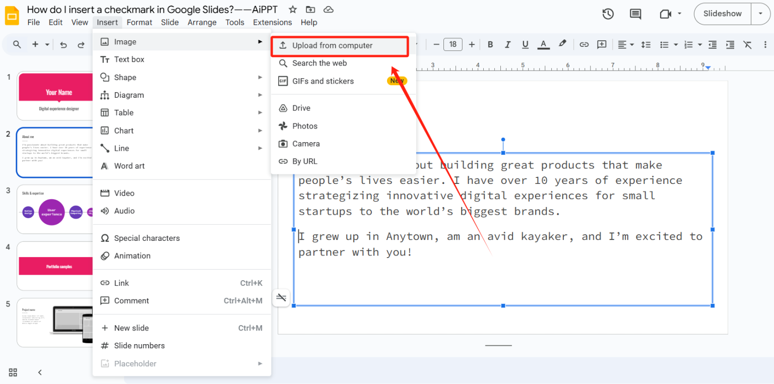 How do I insert a checkmark in Google Slides? - AiPPT.com