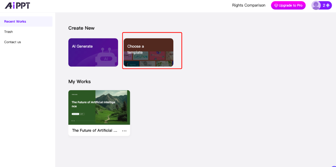 How to create a PPT with a template - AiPPT.com