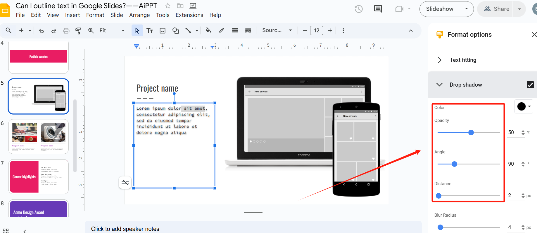Can I outline text in Google Slides? - AiPPT.com