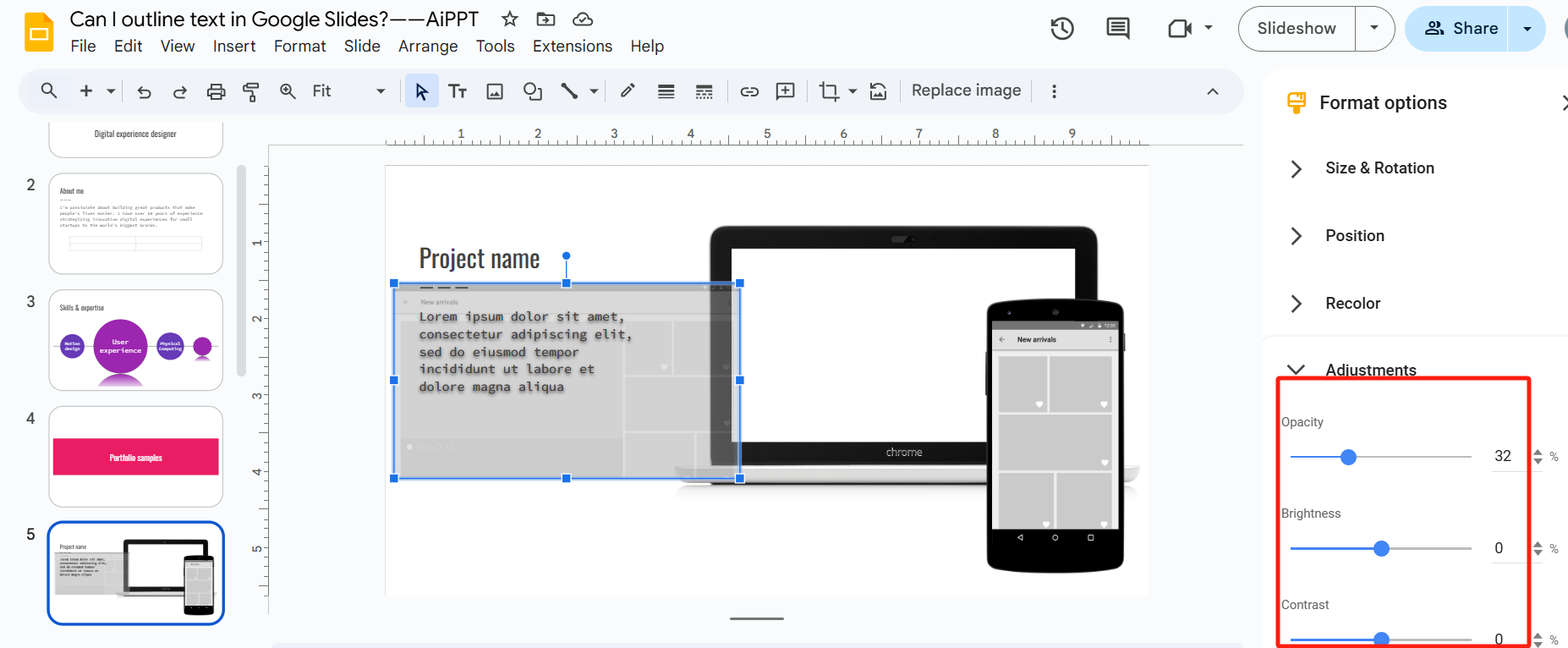 Can I outline text in Google Slides? - AiPPT.com