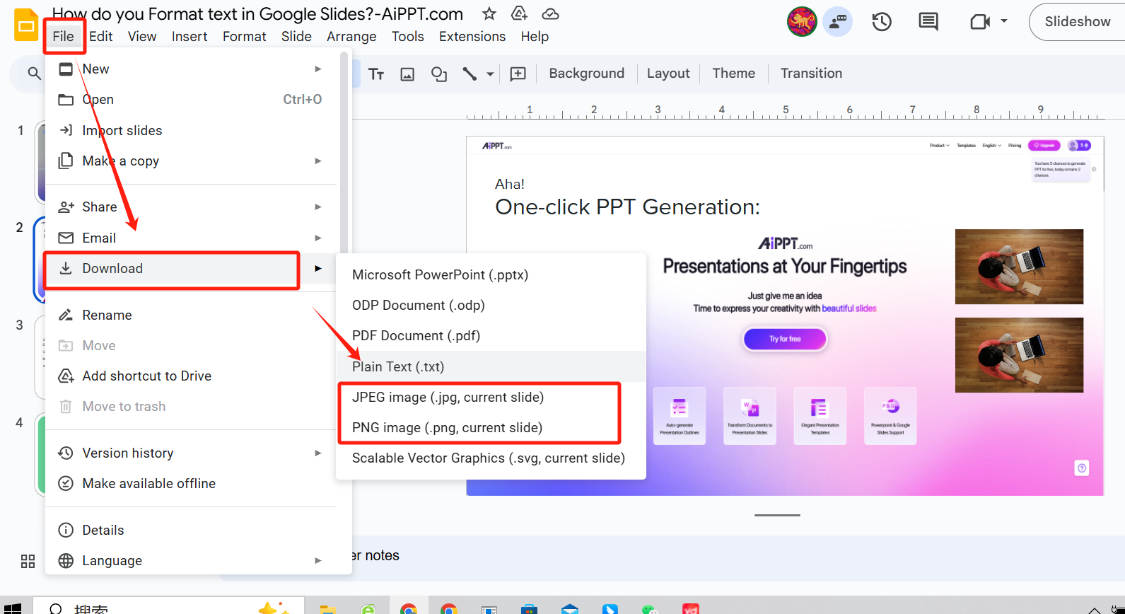 Can you save an image from Google Slides? - AiPPT.com