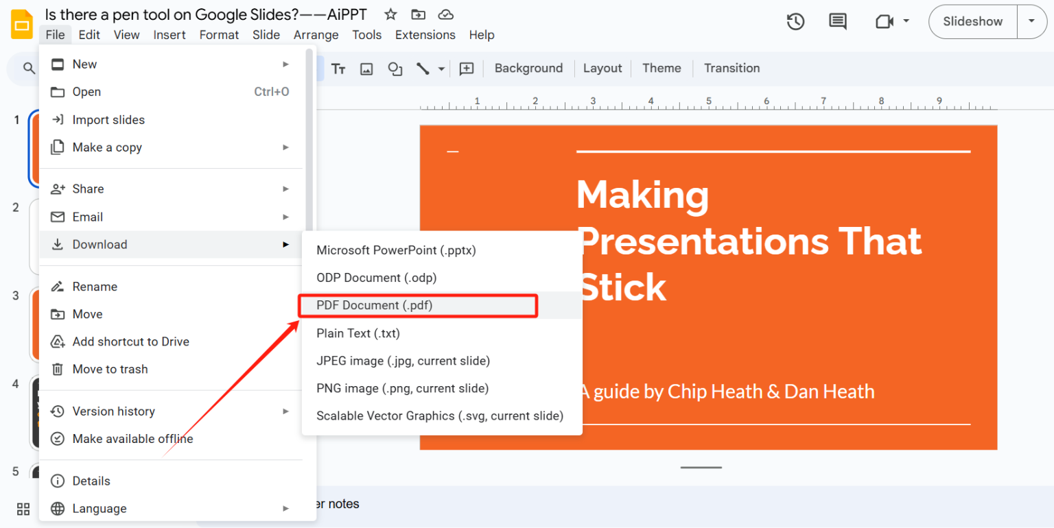 Is there a pen tool on Google Slides? - AiPPT.com