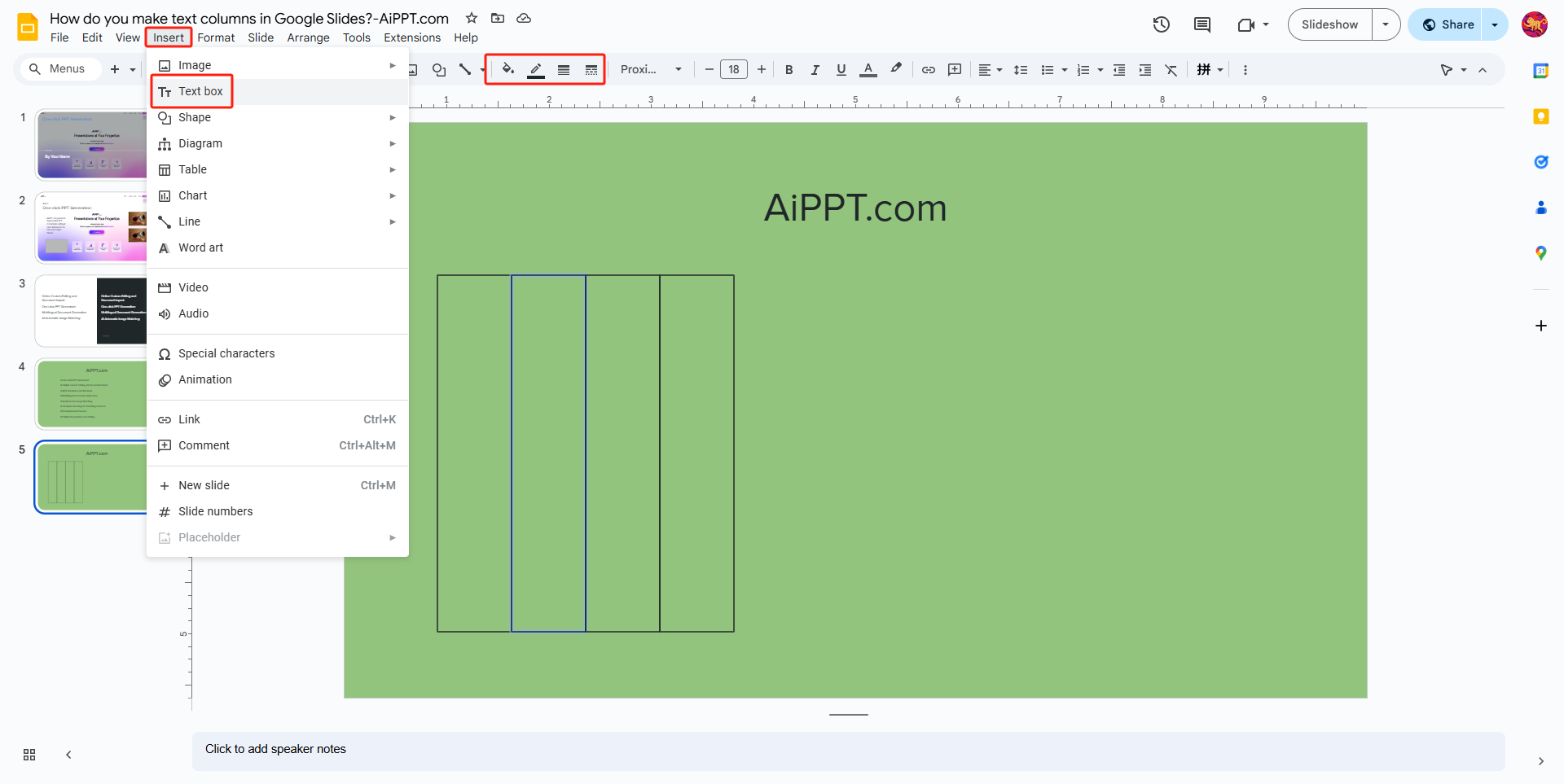 How do you make text columns in Google Slides? - AiPPT.com