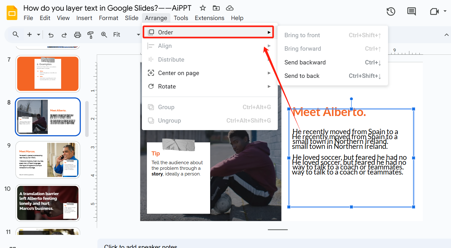 How do you layer text in Google Slides? - AiPPT.com