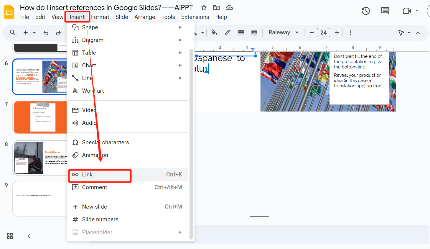 How do I insert references in Google Slides? - AiPPT.com