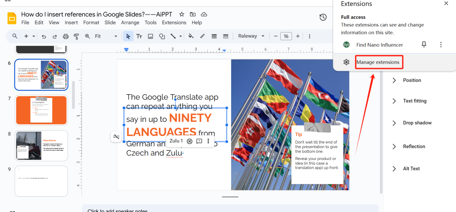 How do I insert references in Google Slides? - AiPPT.com
