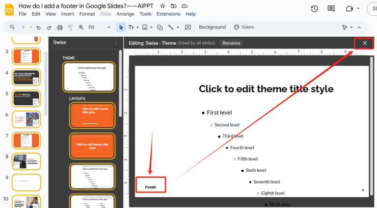 How do I add a footer in Google Slides? - AiPPT.com