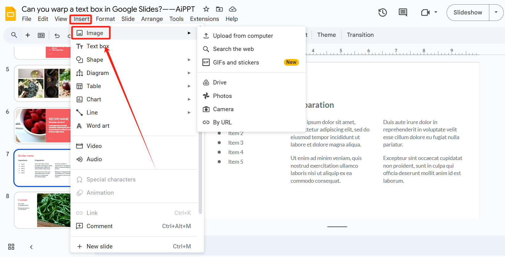 Can you warp a text box in Google Slides? - AiPPT.com
