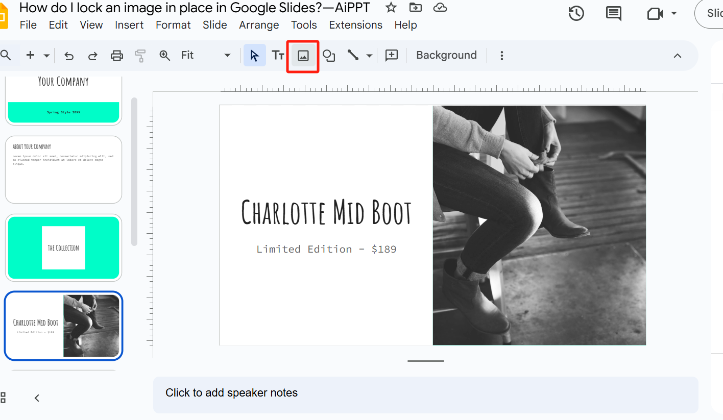 How do I lock an image in place in Google Slides? - AiPPT.com