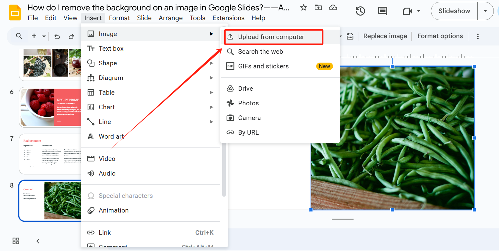 How do I remove the background on an image in Google Slides? - AiPPT.com