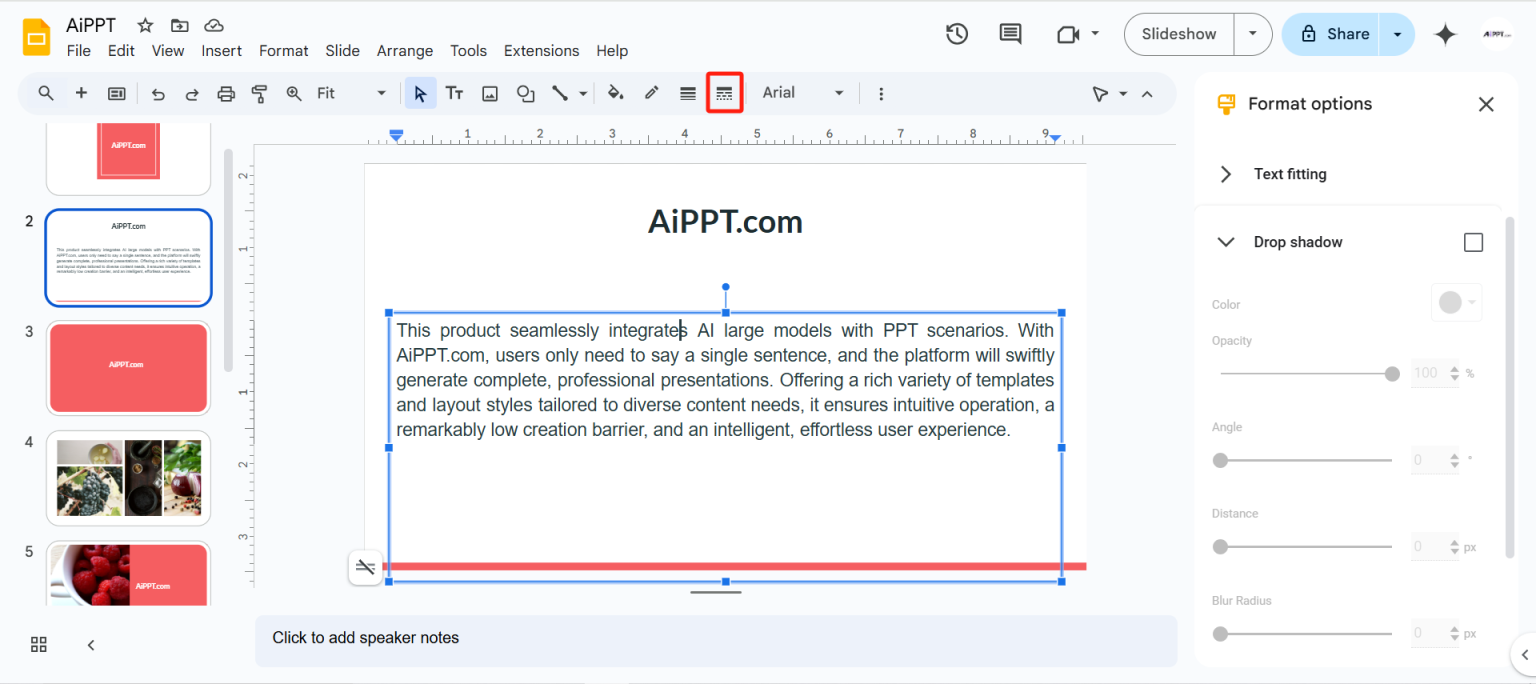 How do I add a border around text in Google Slides? - AiPPT.com