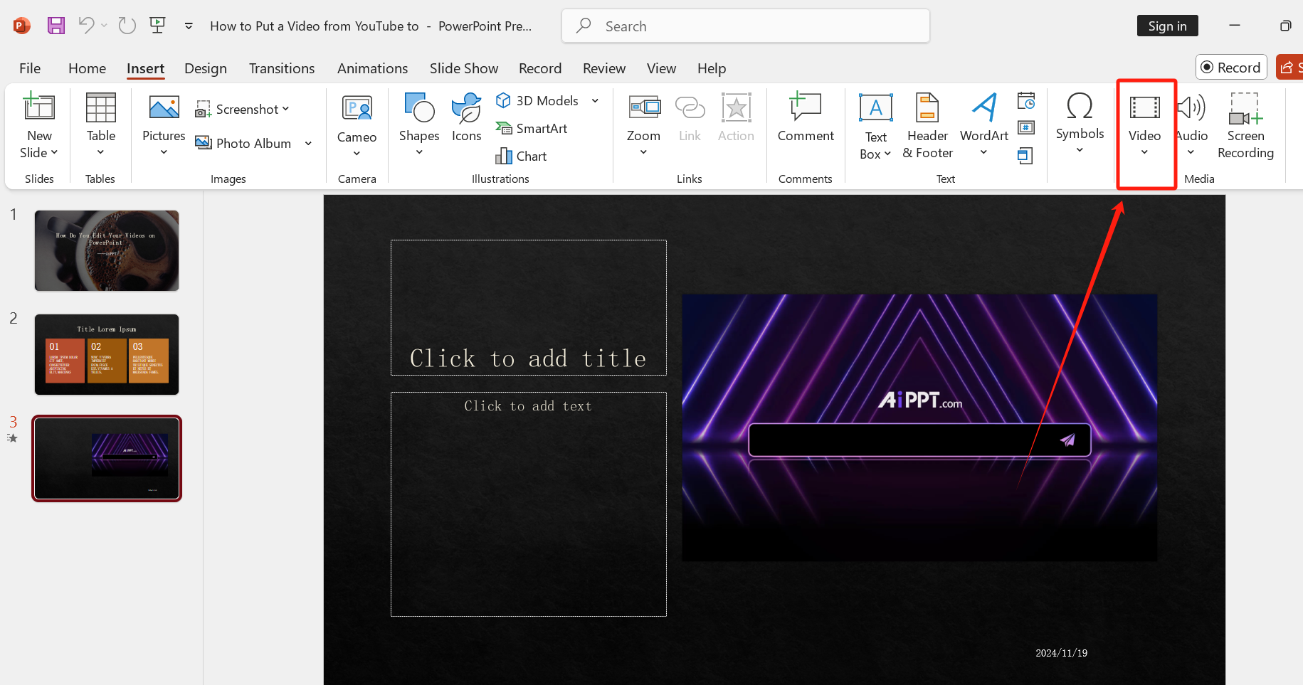 How to Put YouTube Video in PowerPoint - AiPPT.com