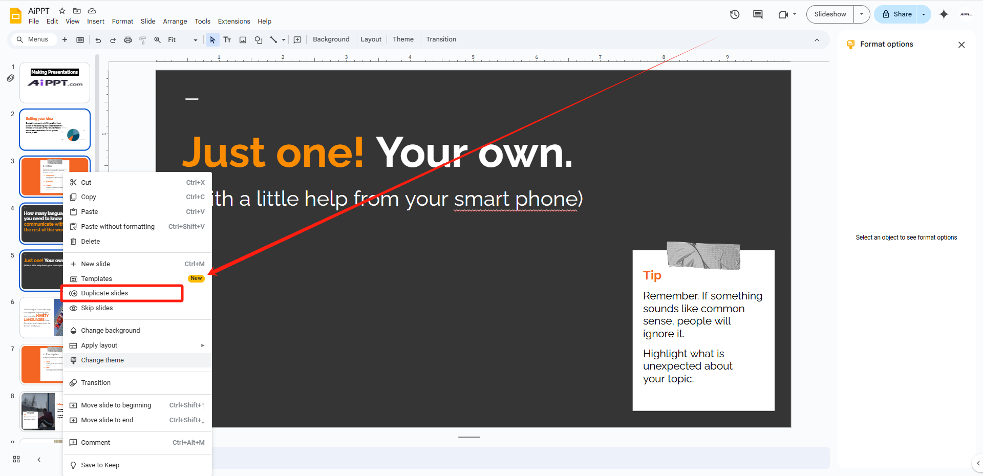 How To Duplicate A Slide In Google Slides? - AiPPT.com
