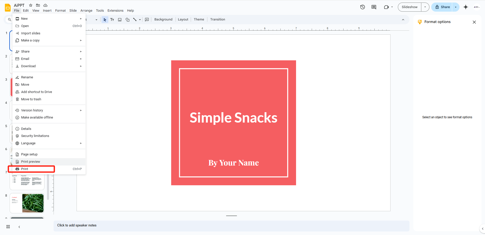 How to Print Slides on Google Slides? - AiPPT.com