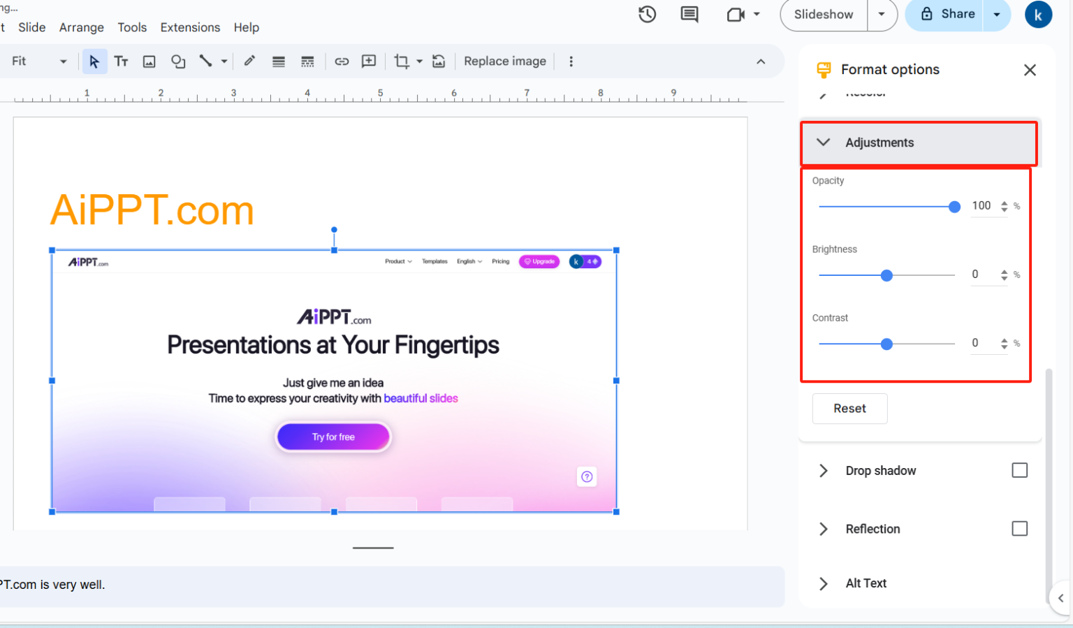 How To Make An Image On Google Slides Transparent? - AiPPT.com