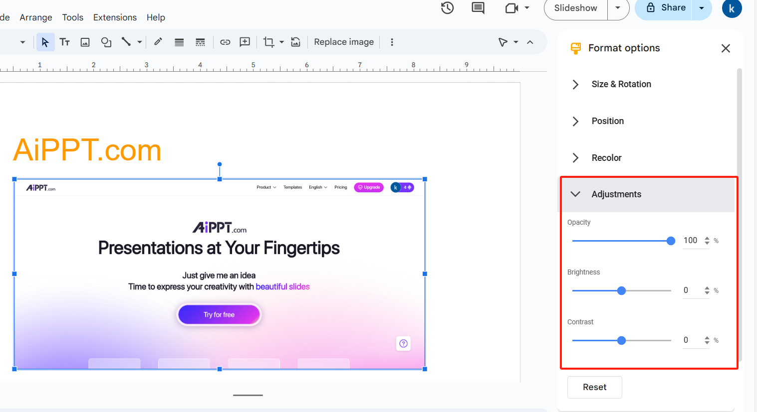 How To Make A Picture On Google Slides Transparent? - AiPPT.com