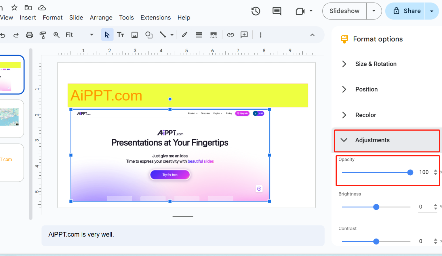 How To Change Image Opacity In Google Slides? - AiPPT.com