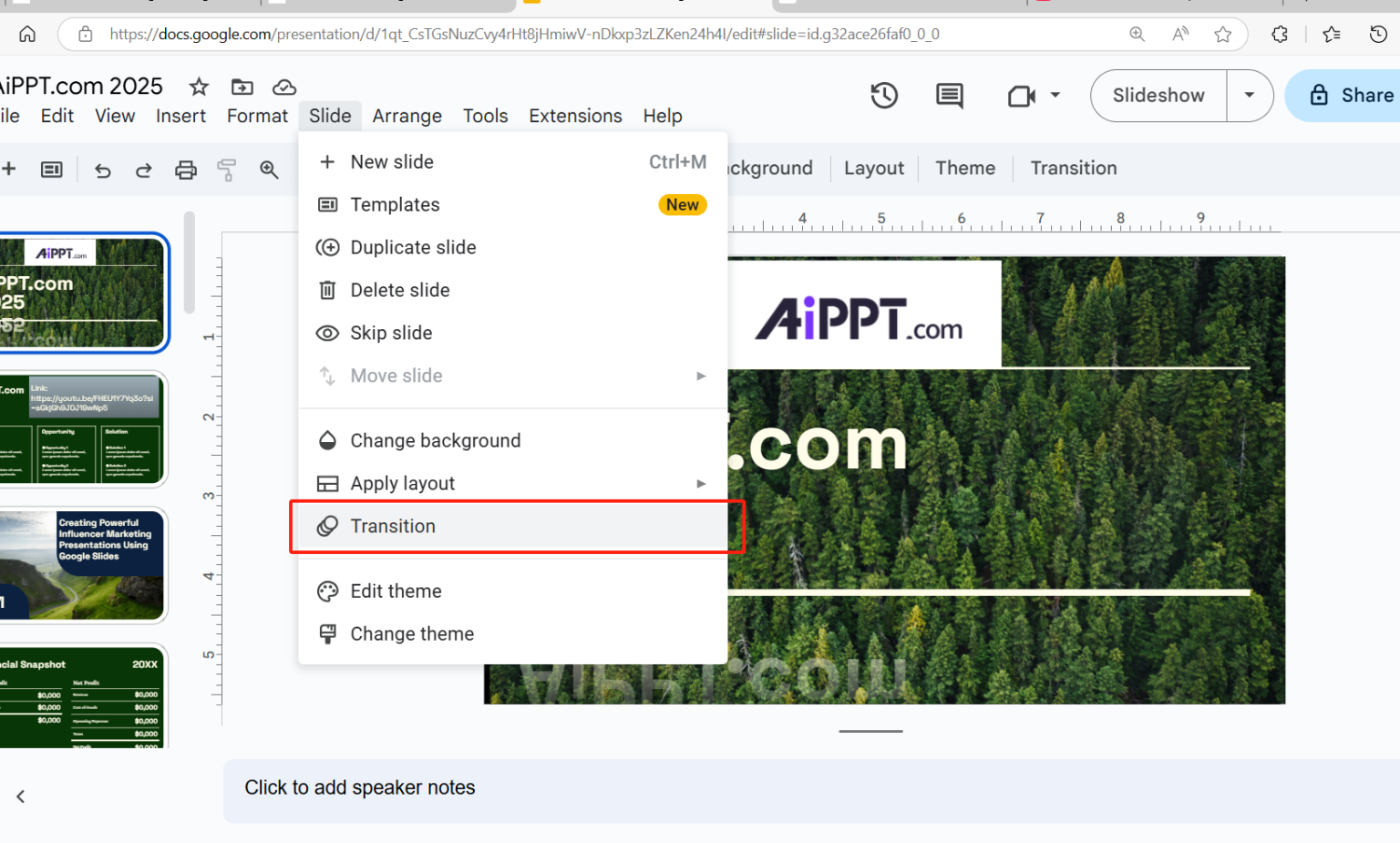 Creating Stunning Slide Transitions with Google Slides - AiPPT.com